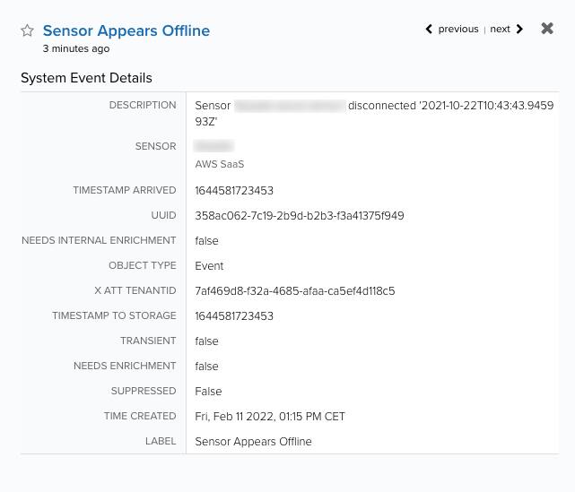 Orchestration Rule For The Sensor Appears Offline System Event